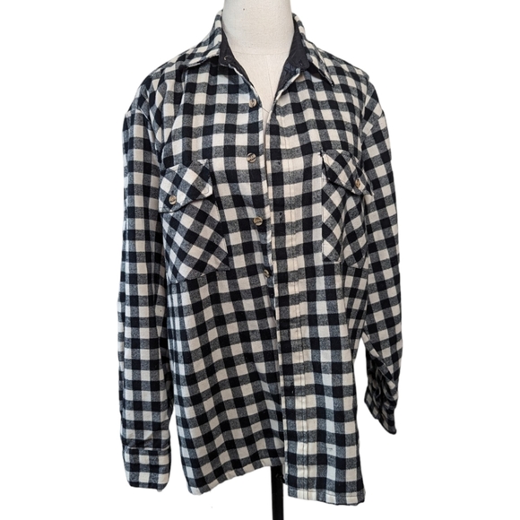Vintage | Jackets & Coats | Vintage Square Check Plaid Quilted Flannel ...